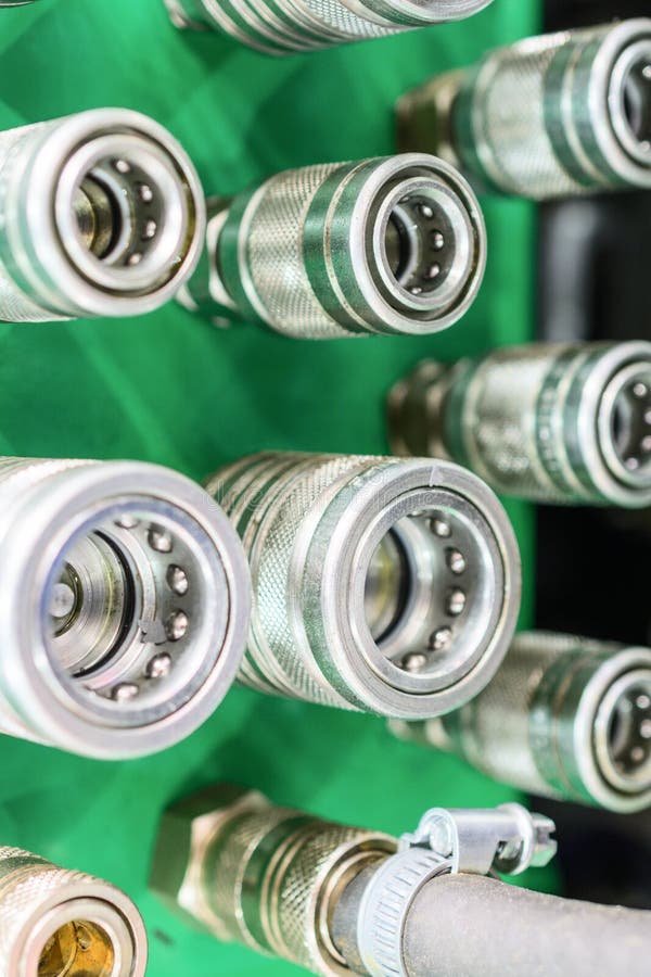 Hydraulic Coupling Connector Stock Image - Image of green, connect ...