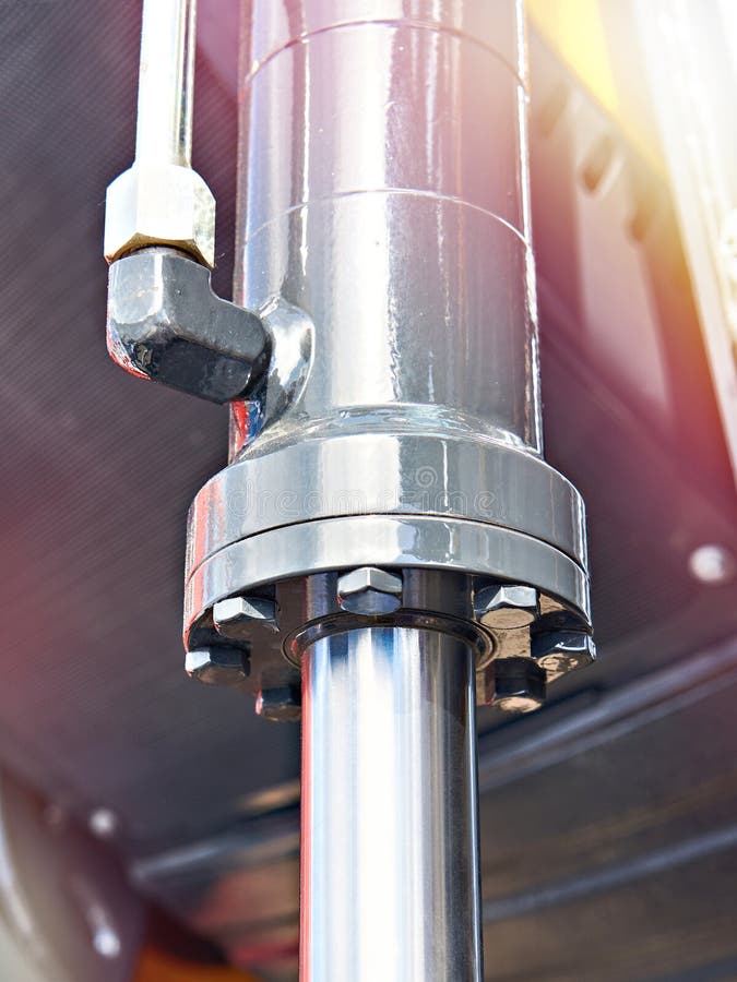 Hydraulic cylinder stock photo. Image of hydraulic, construction ...