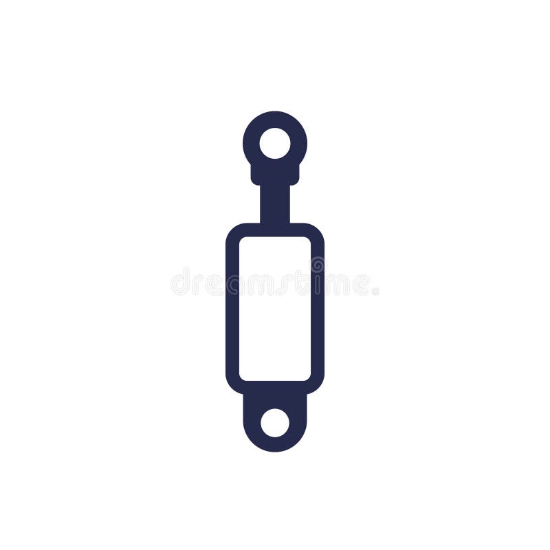 Pneumatic Cylinder Line Icon on White Stock Vector - Illustration of ...