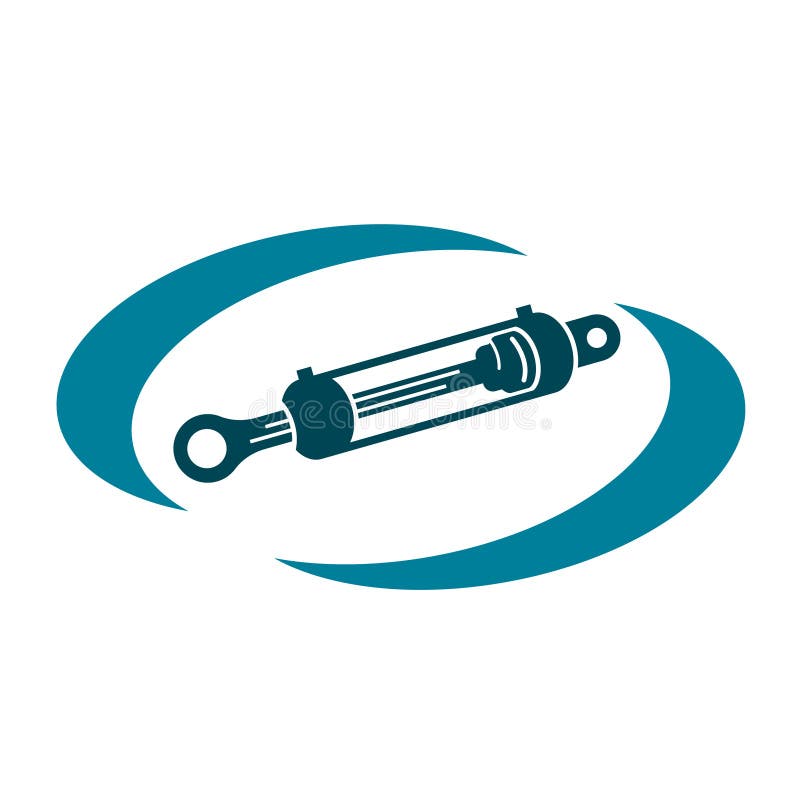 Hydraulic Cylinder Logo Design. Vector Stock Vector - Illustration of ...