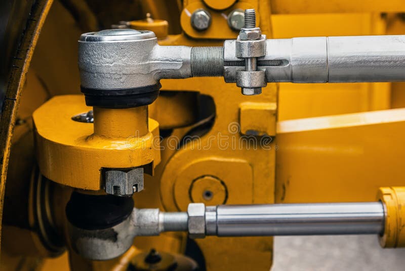 Hydraulic Cylinders and Hydraulic System of a Tractor Stock Photo ...