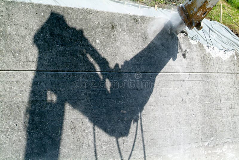Hydraulic Digger Breaking Up a Wall Stock Photo - Image of equipment ...