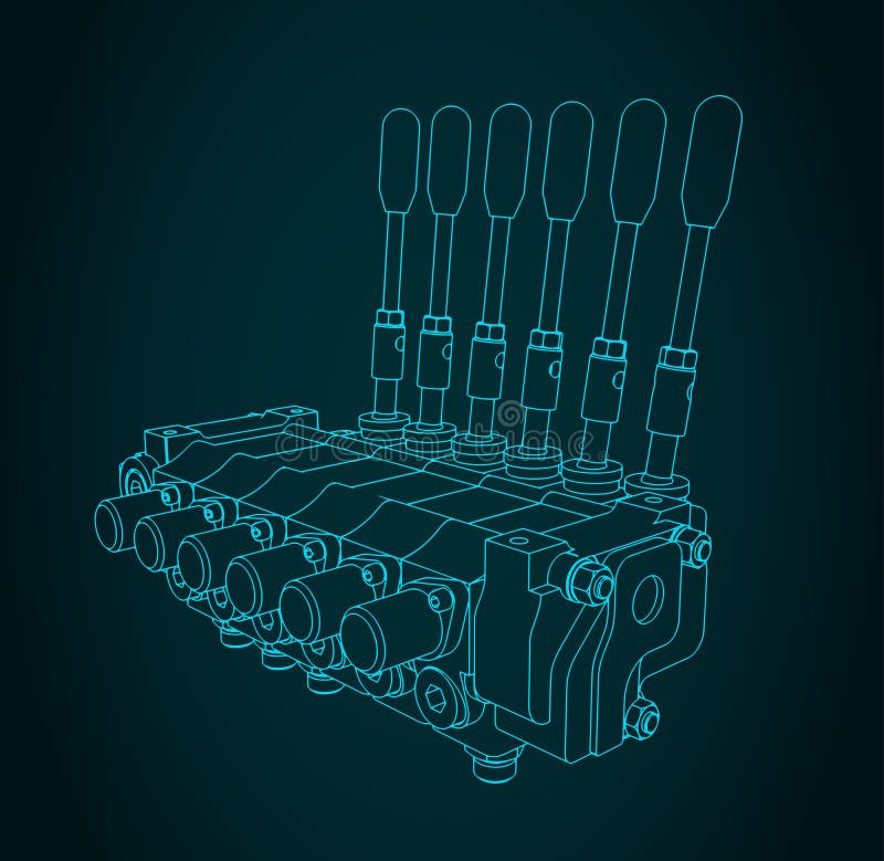 Hydraulic Directional Control Valve Stock Vector - Illustration of ...