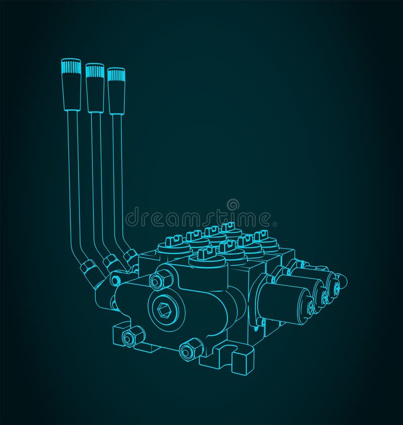 Hydraulic Directional Control Valve Stock Vector - Illustration of ...
