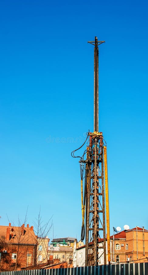 Hydraulic Drilling Rig. Installation of Bored Piles with a Casing ...