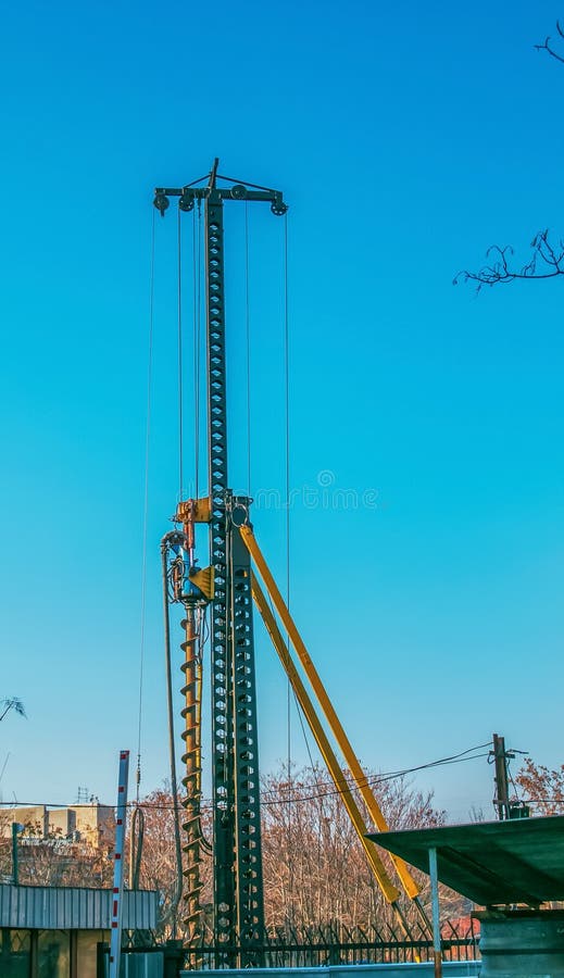 Hydraulic Drilling Rig. Installation of Bored Piles with a Casing ...