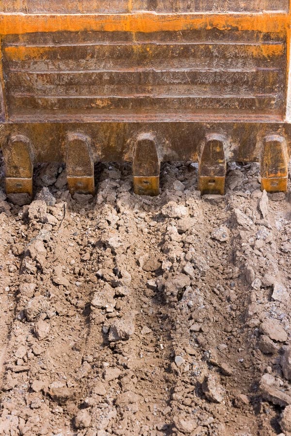 Hydraulic Excavator Bucket Track in Dirt Stock Image - Image of track ...