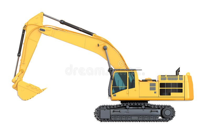 Hydraulic Excavator. . Side View. Stock Photo - Image of vehicle ...
