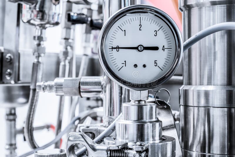 Hydraulic Fluid Pressure Indicator, Arrow Indicates Zero. Stock Photo ...