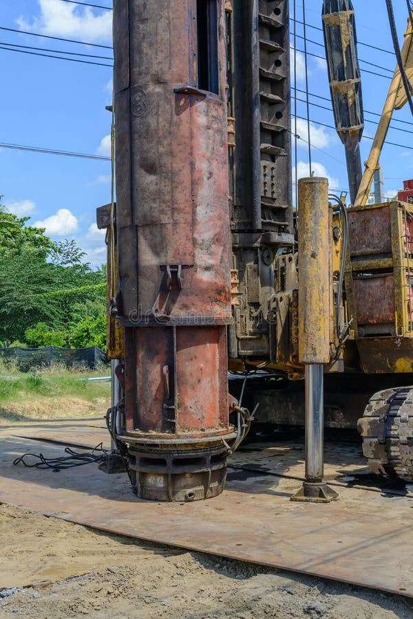 Hydraulic Foundation Piles Drilling Machine on Site Stock Image - Image ...