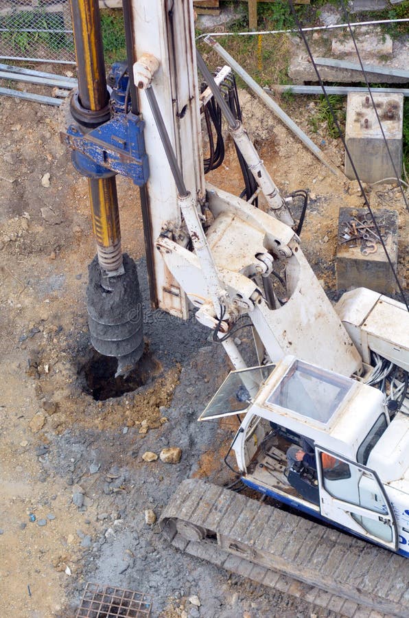 Hydraulic Hammer Drilling Machine at Construction Site Stock Photo ...