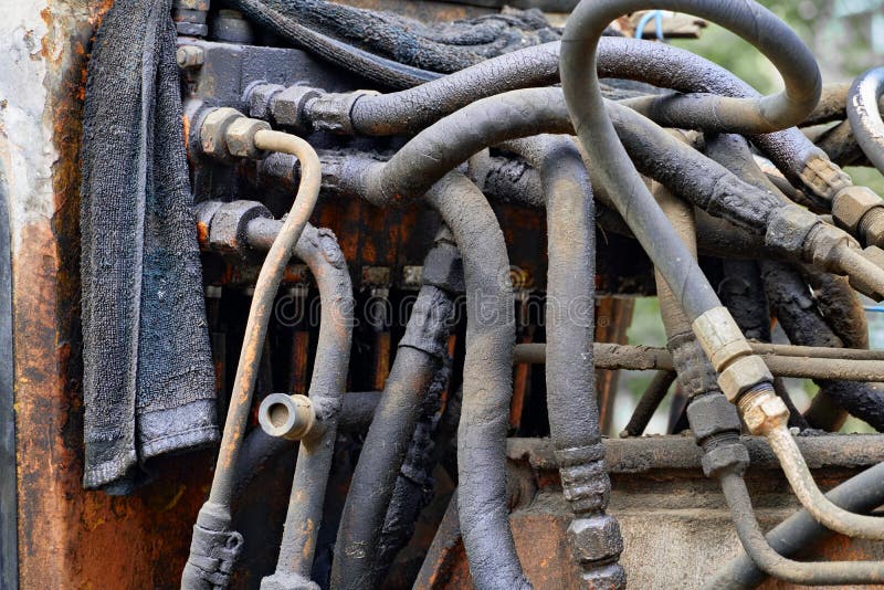Hydraulic Hose Close View of Old Tractor Stock Photo - Image of hose ...