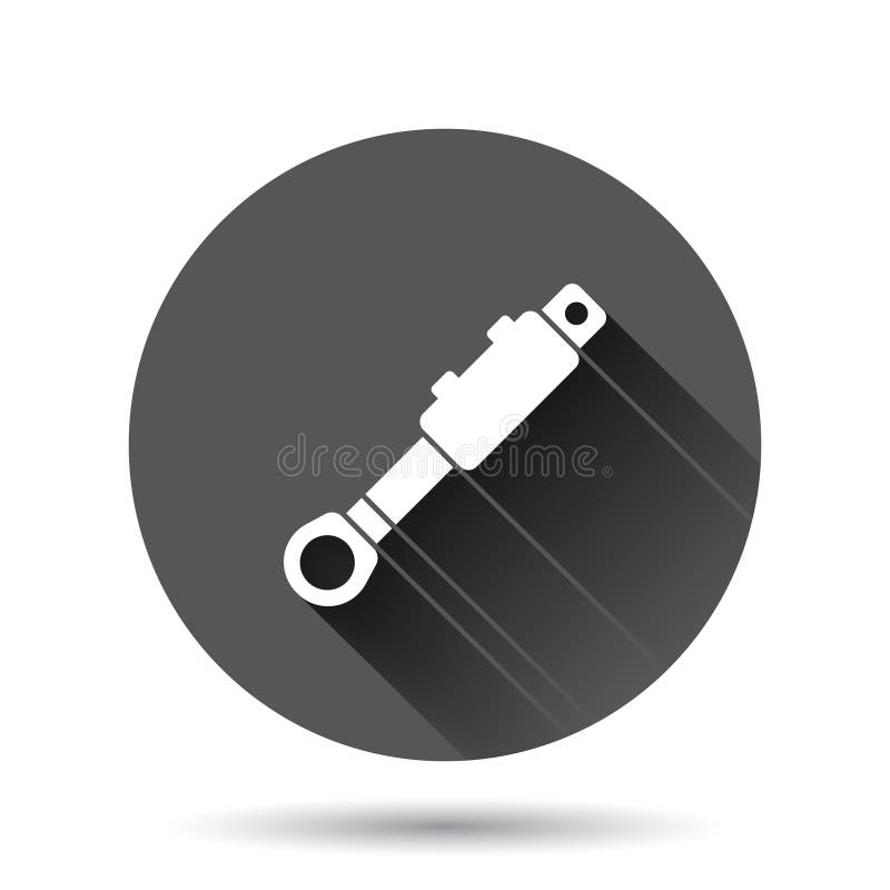 Hydraulic Icon in Flat Style. Cylinder Vector Illustration on White ...