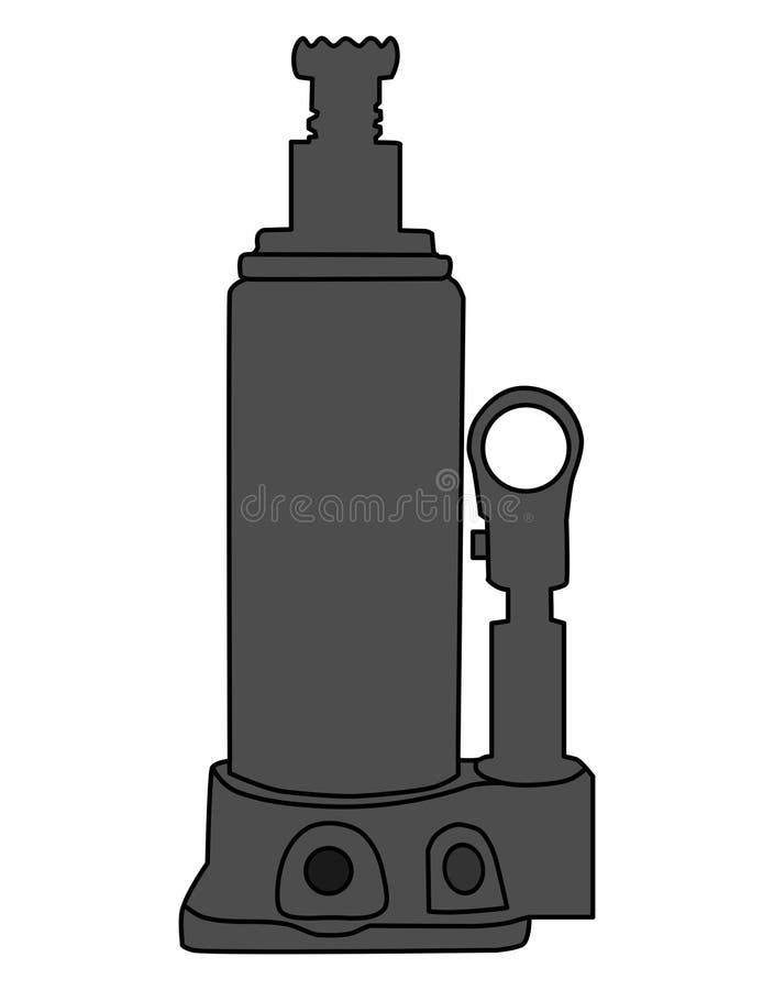 The Hydraulic Jack for Lifting with Black and White Vector Stock Vector ...