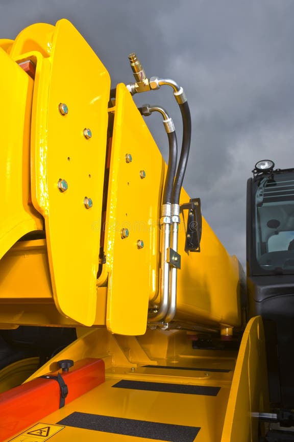 Hydraulic lifting arm stock image. Image of hoses, steel - 7311785