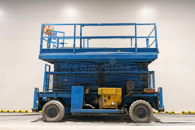 Hydraulic Lifting Platform on the Construction Site Stock Image - Image ...