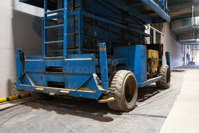 Hydraulic Lifting Platform on the Construction Site Stock Image - Image ...
