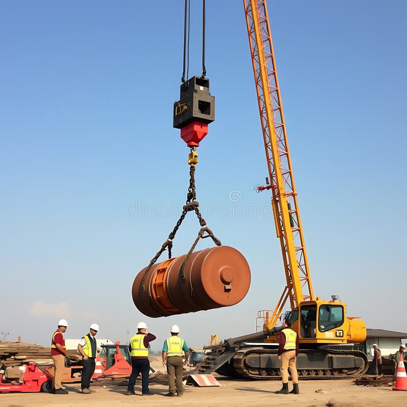 A Hydraulic Lifting Tool in Action Raising a Heavy Object Surrounded by ...