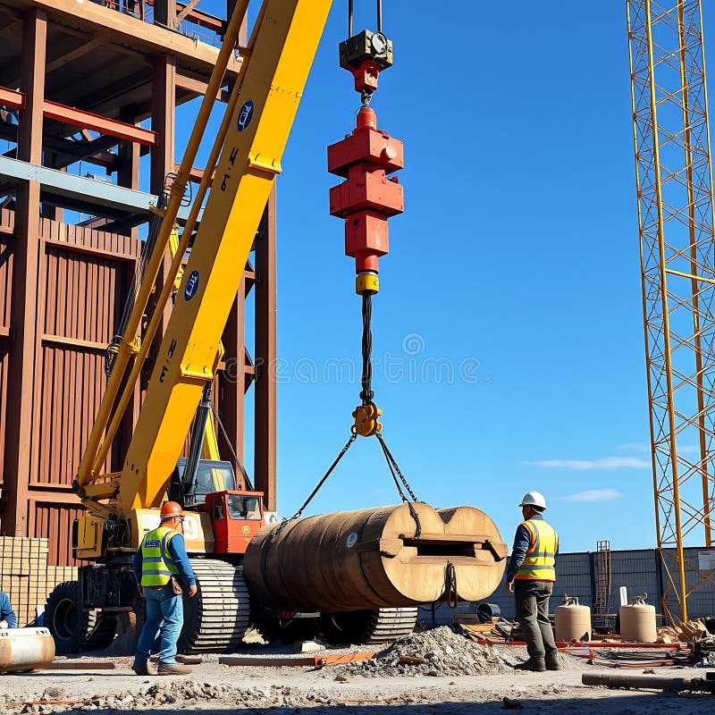 A Hydraulic Lifting Tool in Action Raising a Heavy Object Surrounded by ...
