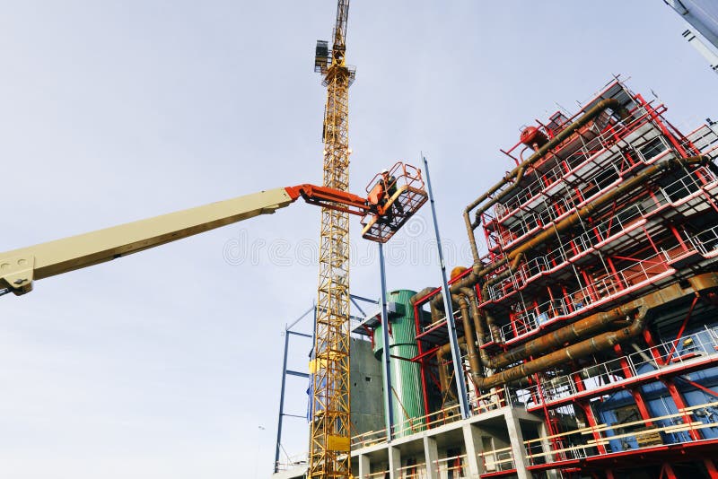 Hydraulic Machinery and Worker Stock Image - Image of ...