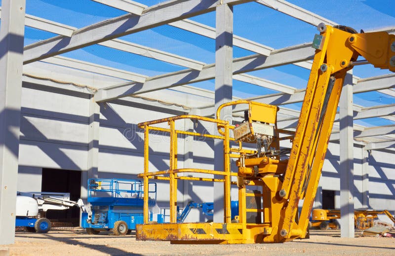 Hydraulic Mobile Construction Platform Stock Photo - Image of basket ...