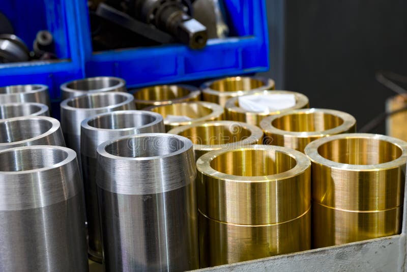 Hydraulic Piston and Cylinder on a Rack in a Warehouse Stock Image ...