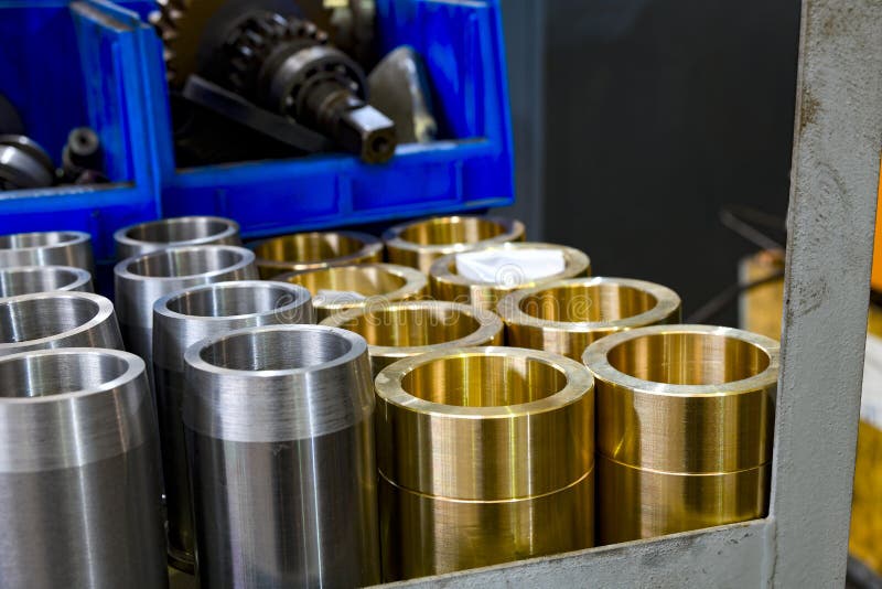 Hydraulic Piston and Cylinder on a Rack in a Warehouse Stock Image ...