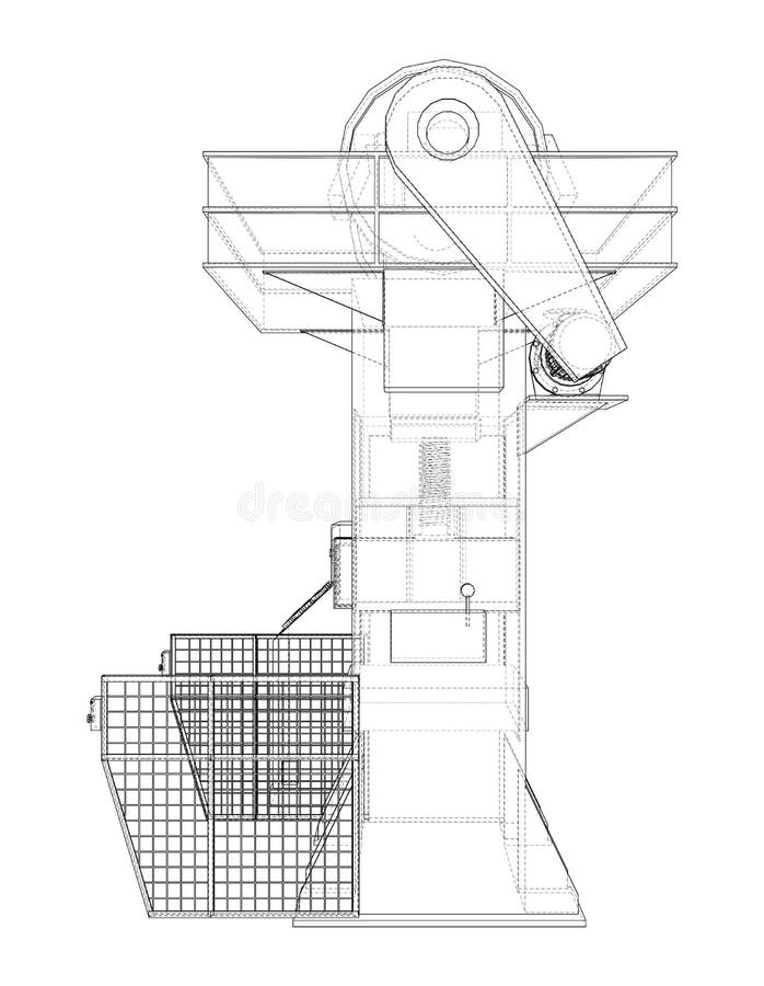 Hydraulic Press. 3d Illustration Stock Illustration - Illustration of ...