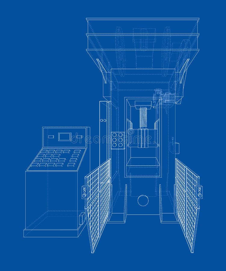 Hydraulic Press Machine Icon, Outline Style Stock Vector - Illustration ...