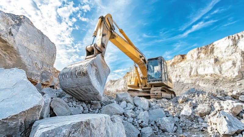 Hydraulic Rock Breaker Mounted on Excavator for Efficient Material ...