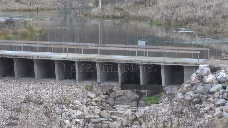 Hydraulic Structure on Small River. Stock Video - Video of energy ...