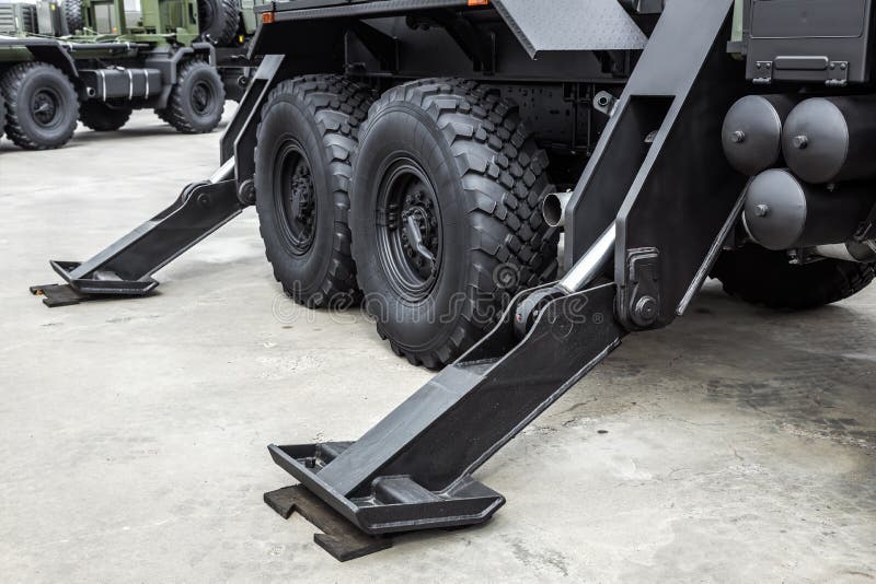 Hydraulic Supports for Heavy Construction Crane Stock Image - Image of ...