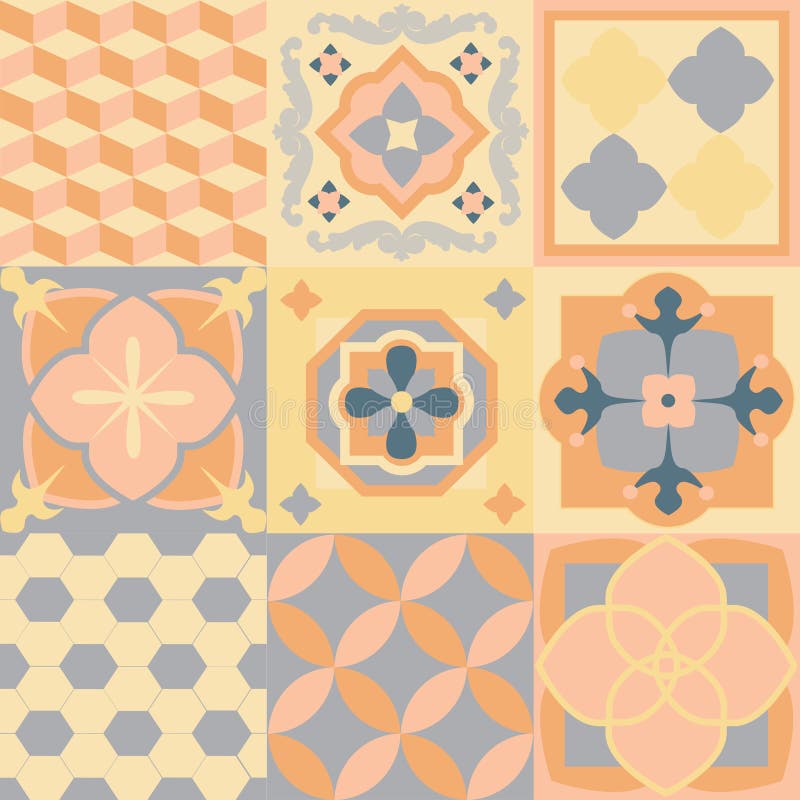 Hydraulic tiles stock vector. Illustration of concrete - 39540660