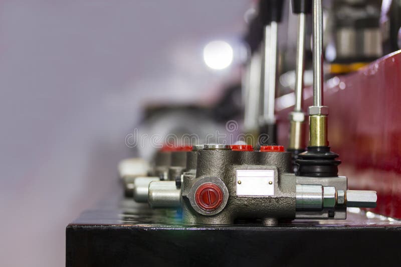 Hydraulic Valve Levers for Oil Control Pressure Unit Stock Photo ...