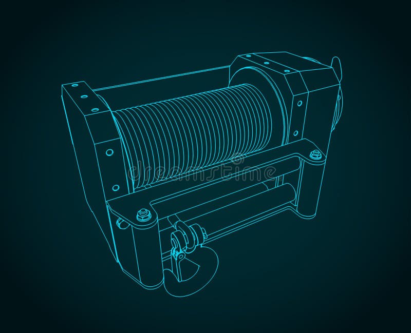 Hydraulic winch sketch stock vector. Illustration of equipment - 373187865