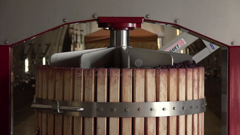 Hydraulic Wine Press Mixing during Fermentation Process in Barrel or ...