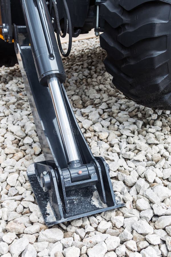 Hydraulics Crane Support. Small Crane Truck with Outriggers on a ...