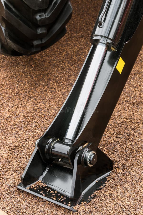 Hydraulics Crane Support. Small Crane Truck with Outriggers on a ...