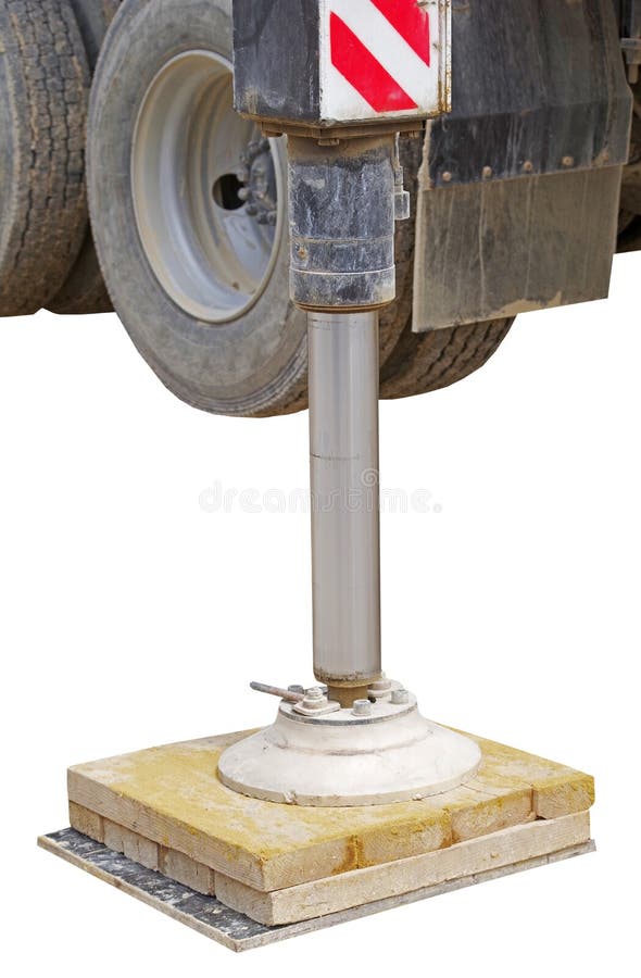 Hydraulic Foot of the Crane. Extended Side Truck Outrigger Stabilizer ...