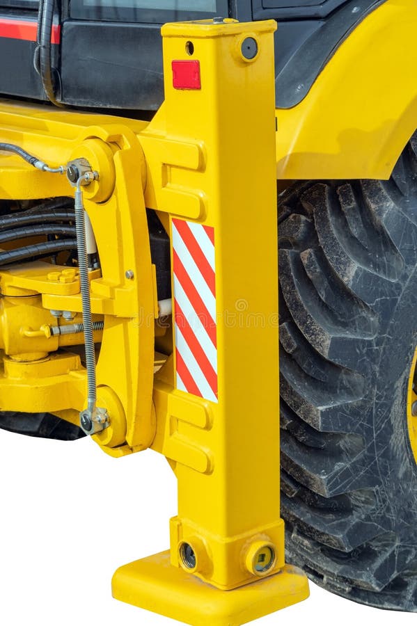 Hydraulic Foot of the Crane on White Stock Image - Image of building ...