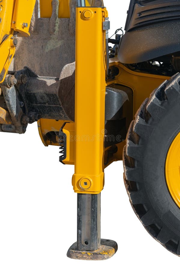 Hydraulic Foot of the Crane. Extended Side Truck Outrigger Stabilizer ...