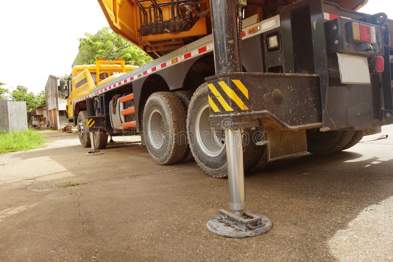 Hydraulics Crane Support. Hydraulics Crane Support is on the Ground ...