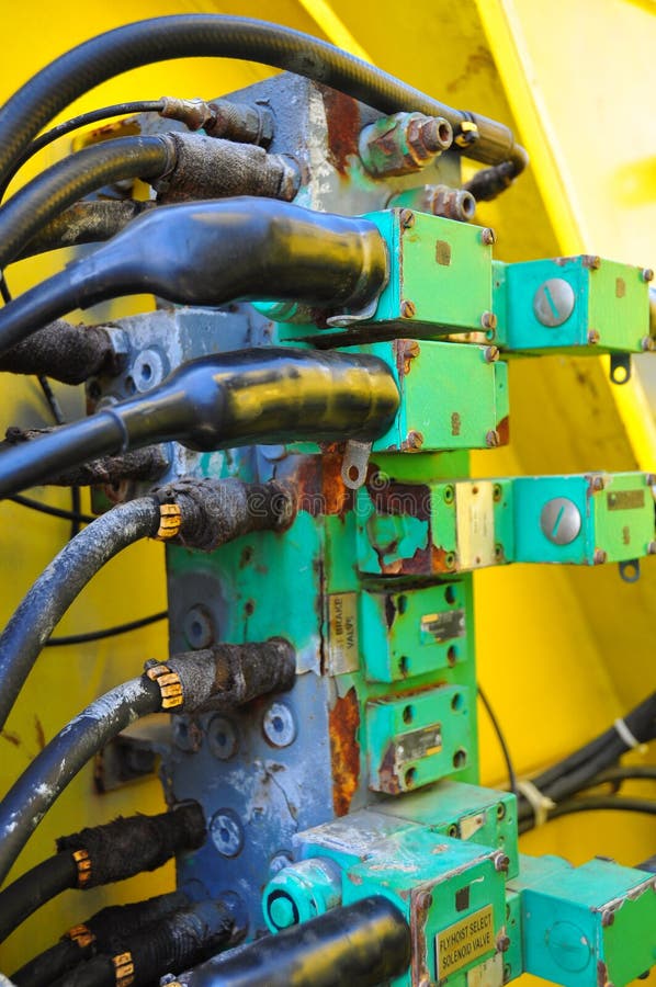 Hydraulics Equipment, Hydraulics System in Industry or Hard Work Stock ...