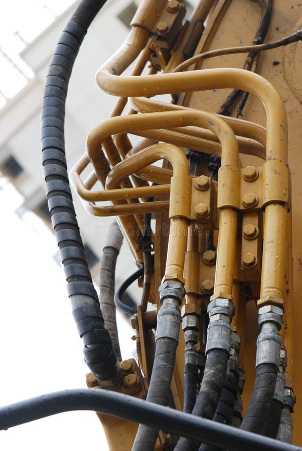 Hydraulic Hose Connections on Industrial Equipment Stock Photo - Image ...