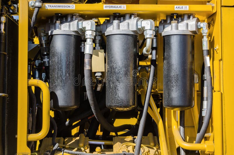 Hydraulic Lift Pressure Pipes System Stock Photo - Image of device ...