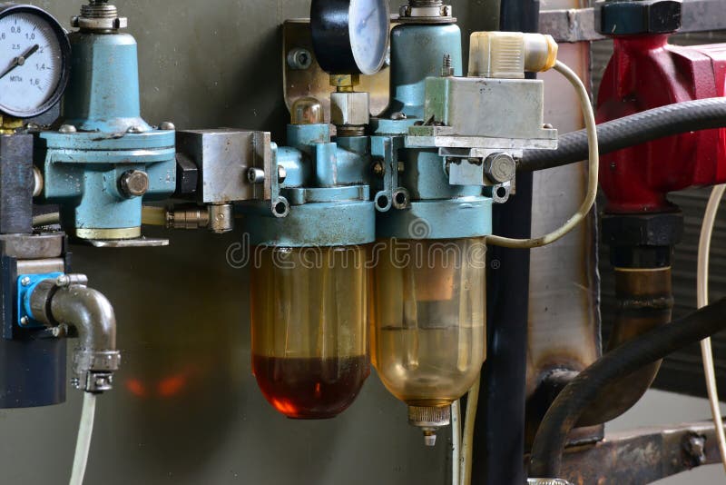 Hydraulics Oil Station on the Machine Tool on Industrial Equipment ...