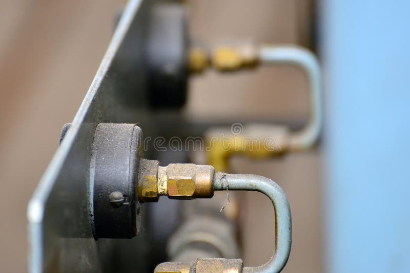 Hydraulics Oil Station on the Machine Tool on Industrial Equipment ...