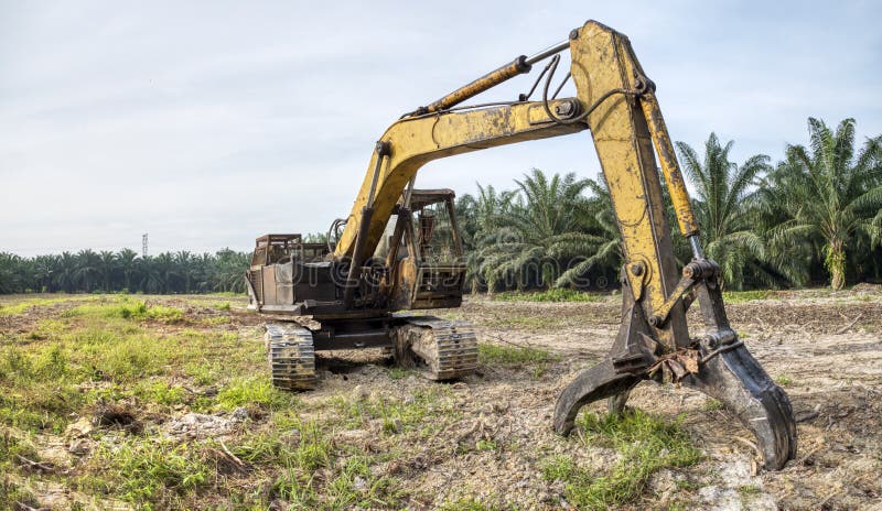 Hydraulikbagger. stockfoto. Bild von löffelbagger, planierraupe - 245546702