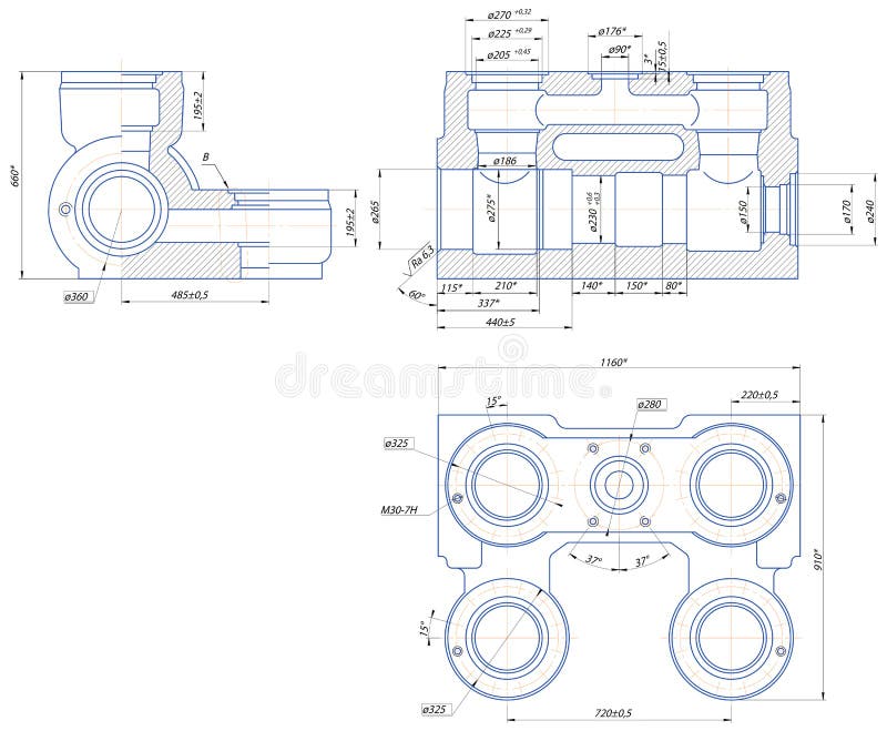 Hydraulische Eenheid Van De Zuigerpomp Stock Illustratie - Illustration ...