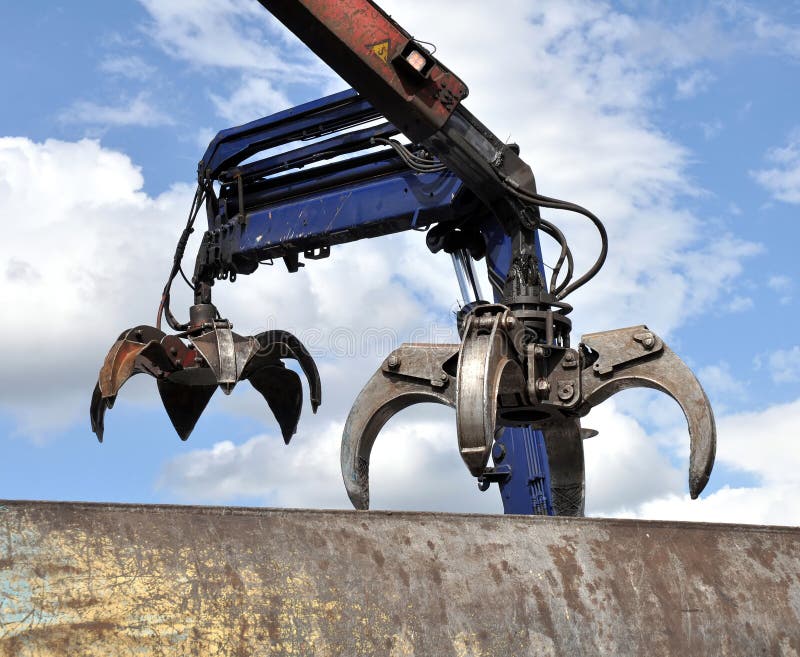 Hydraulischer Greifer-Kran stockbild. Bild von heber - 32964345